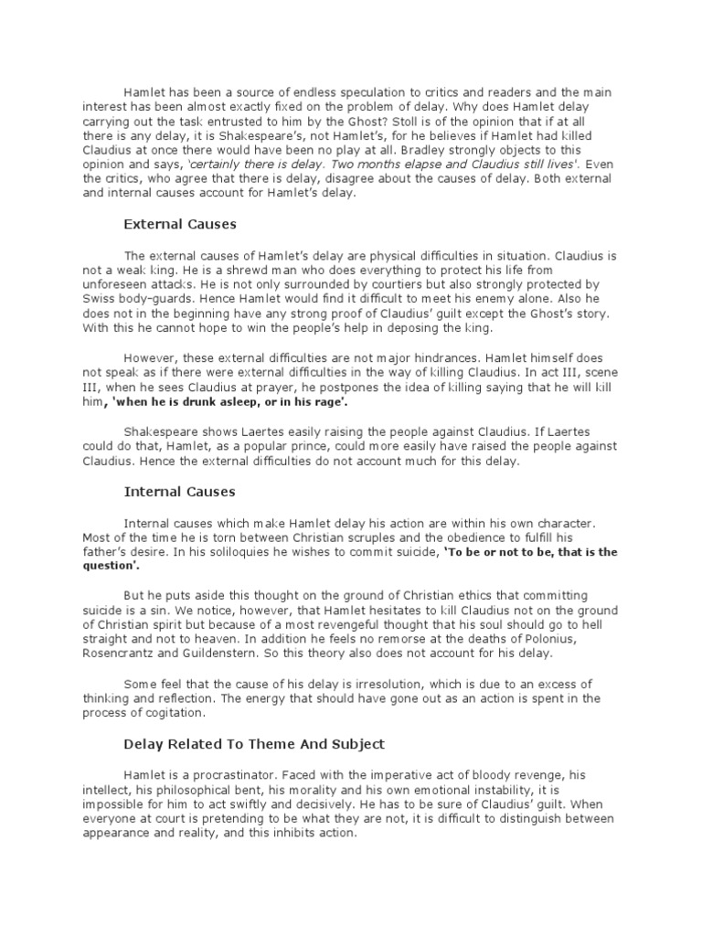Delay Hamlet | Download Free PDF | Hamlet