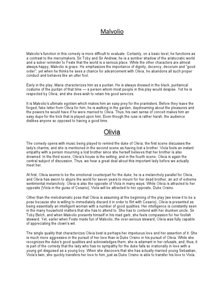 Malvolio | PDF | Twelfth Night