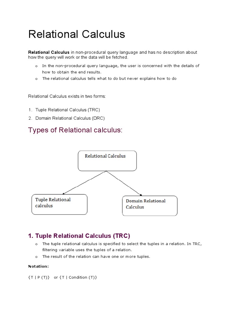 Relational Calculus Pdf