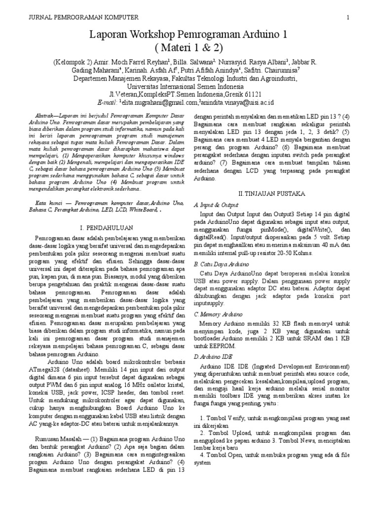 Laporan Arduino Rasya Albani Nurrasyid | PDF