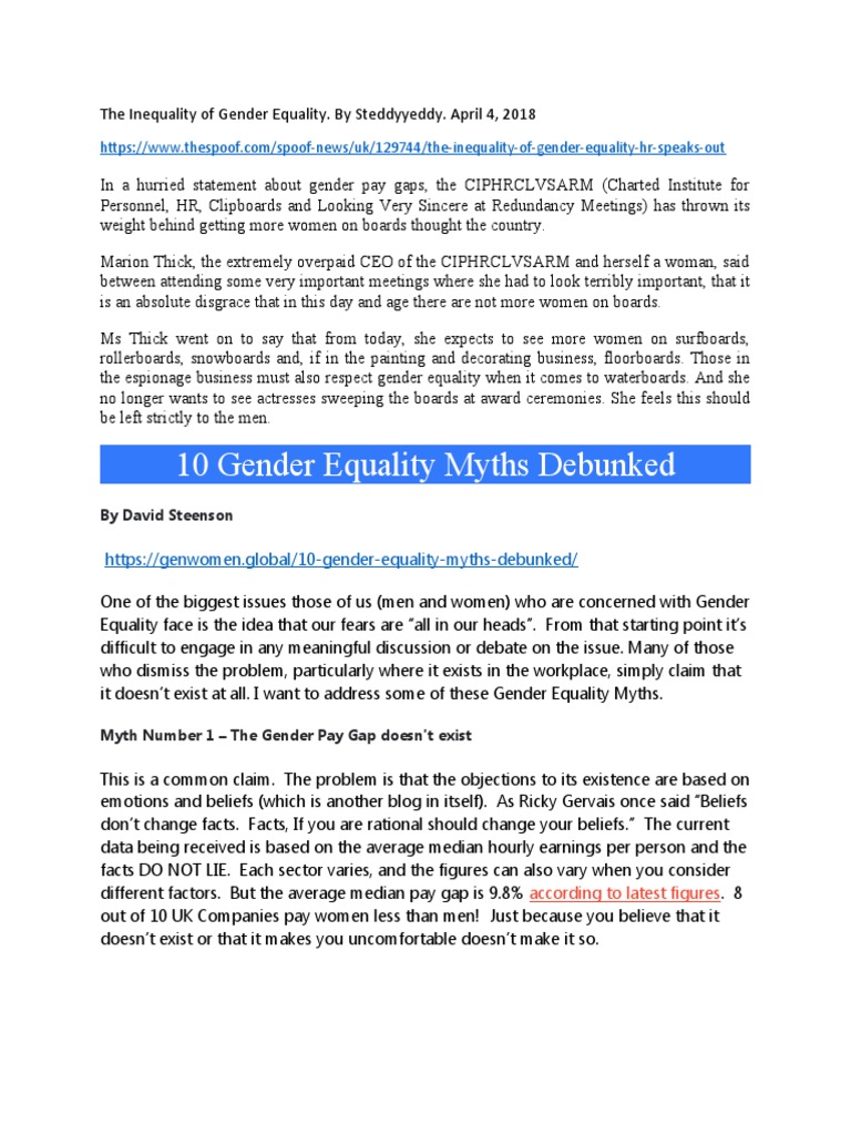 The Inequality of Gender Equality | PDF | Gender Inequality | Gender ...