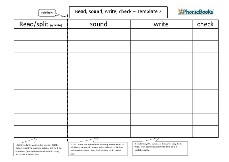 Read Sound Write Check Template 2 | PDF | Language Arts & Discipline