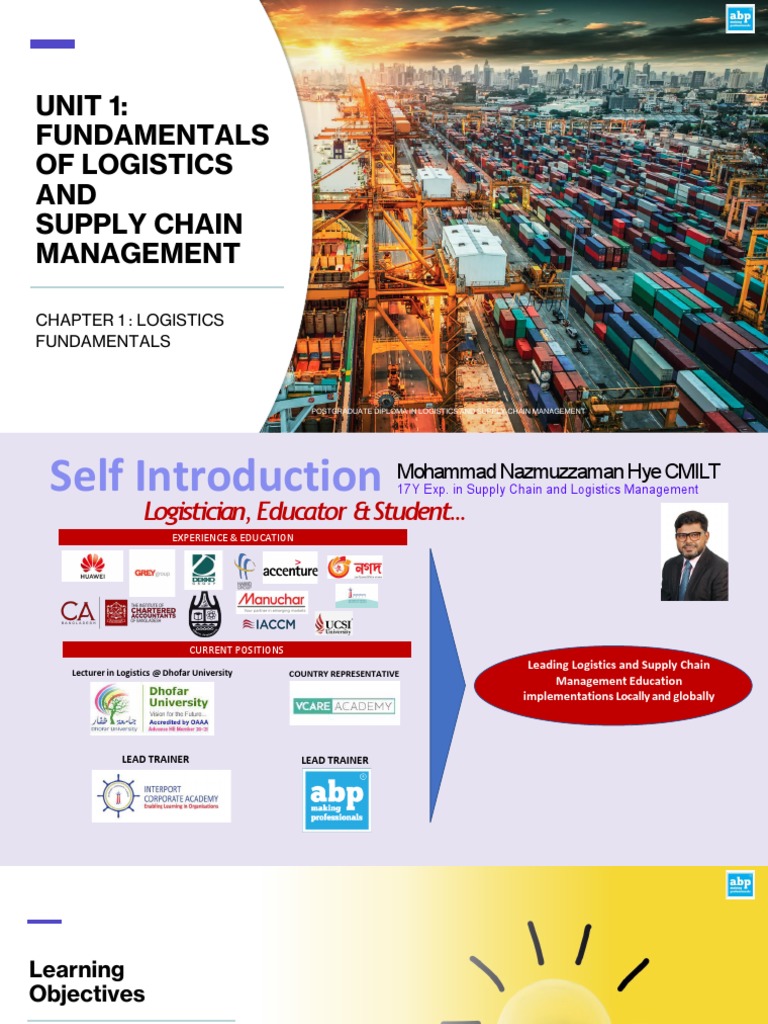 Unit 01 Chapter 01 | PDF | Logistics | Warehouse