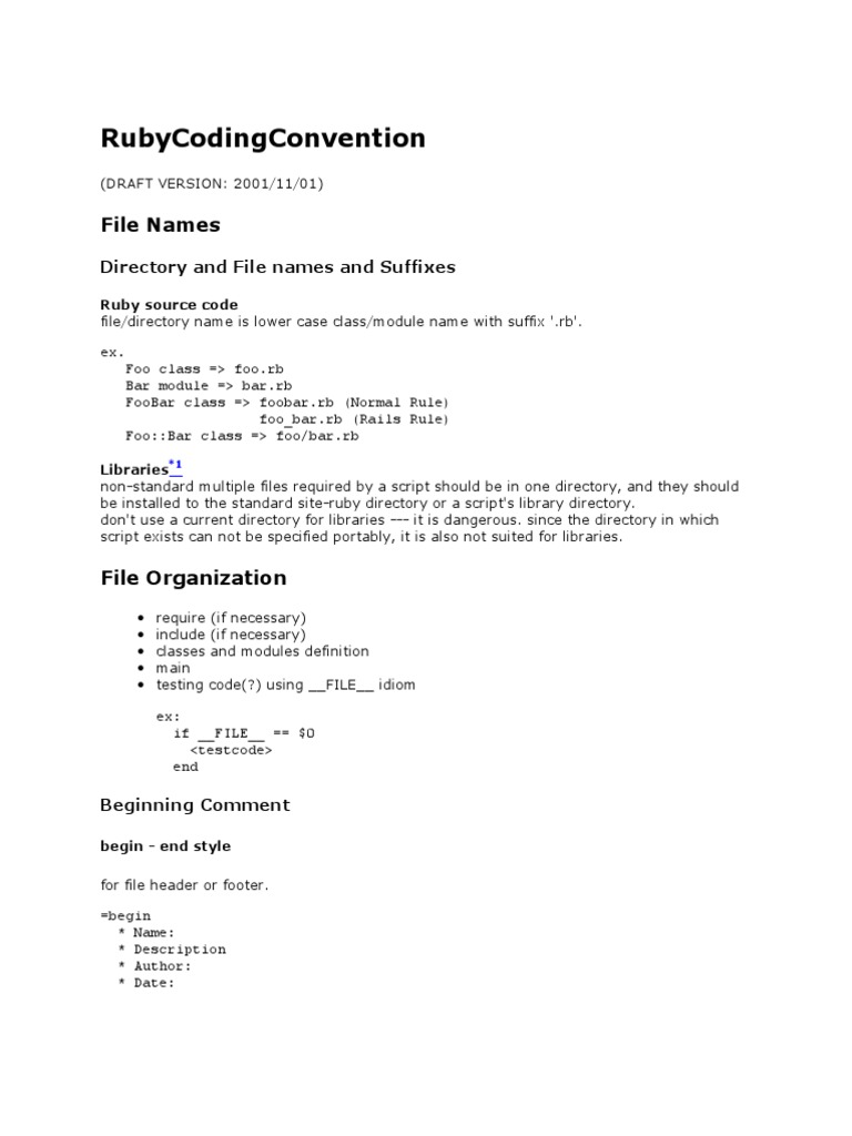 Ruby Coding Convention | Download Free PDF | Library (Computing ...