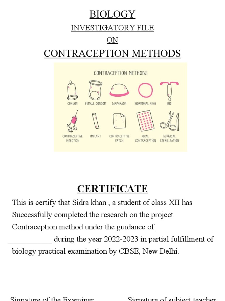 Contraception Methods Overview | PDF | Birth Control | Combined Oral ...
