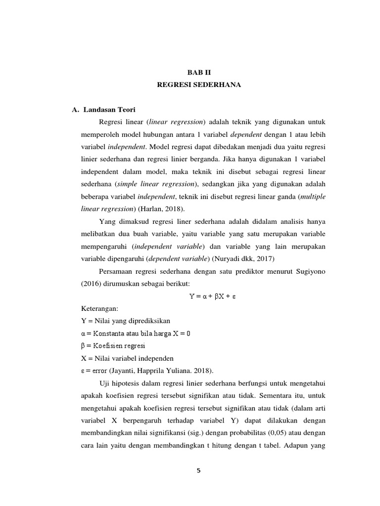 Regresi Linear Sederhana | PDF