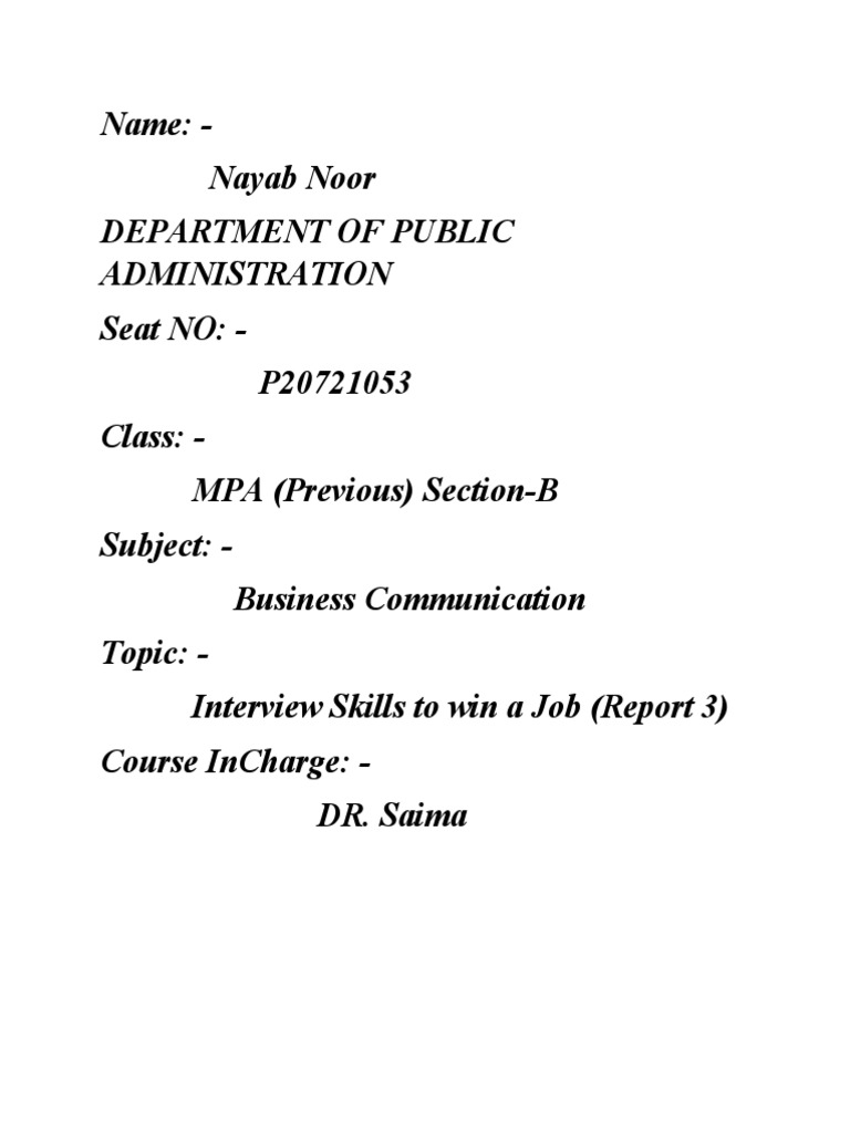 Interview Skills To Win A Job | PDF | Interview | Audition