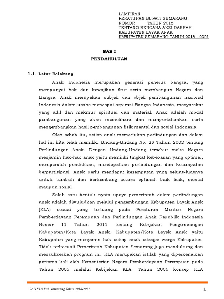 Draf RAD KLA - 2018 | PDF