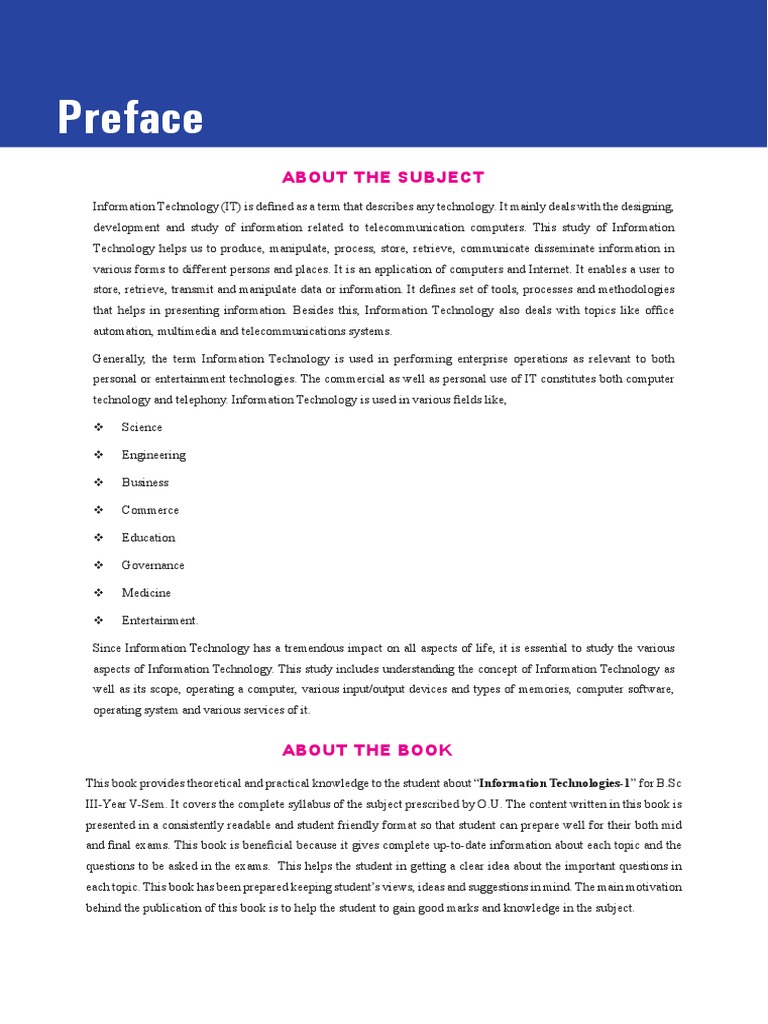 Preface: About The Subject | PDF | Computer Data Storage | Random ...