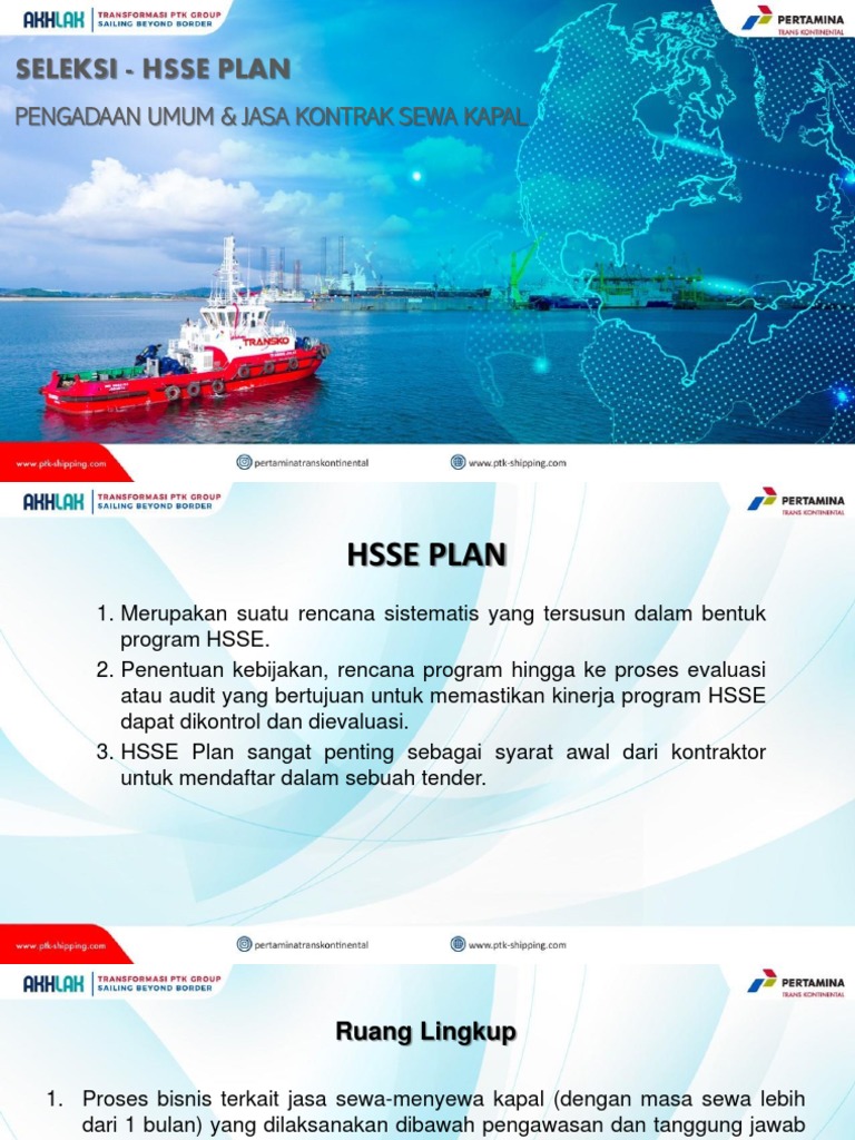 Lampiran Materi CSMS Seleksi HSSE Plan | PDF