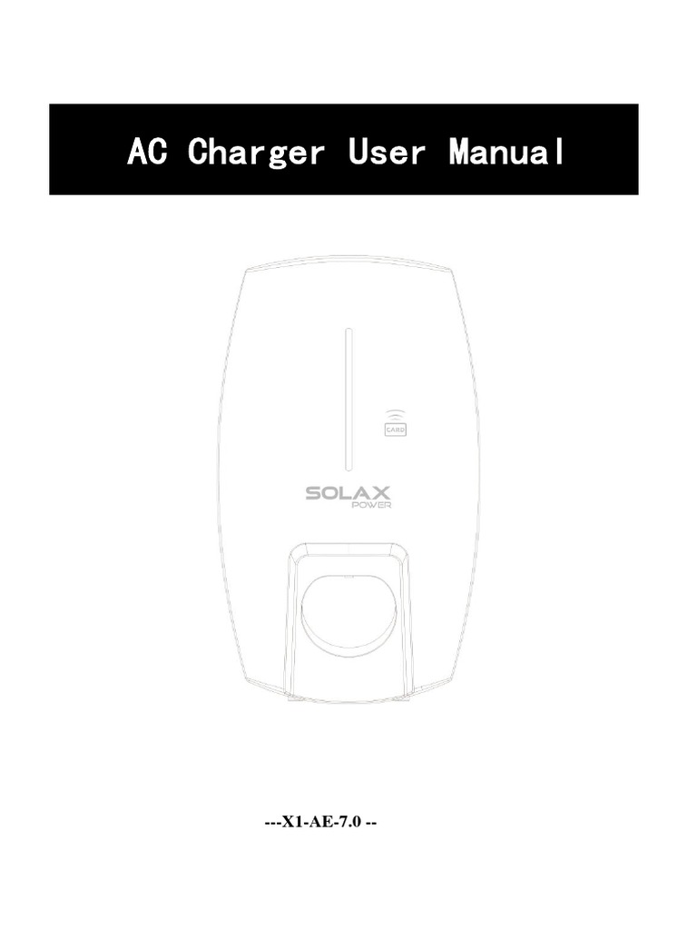 Solax EV Charger User Manual | PDF | Battery Charger | Alternating Current
