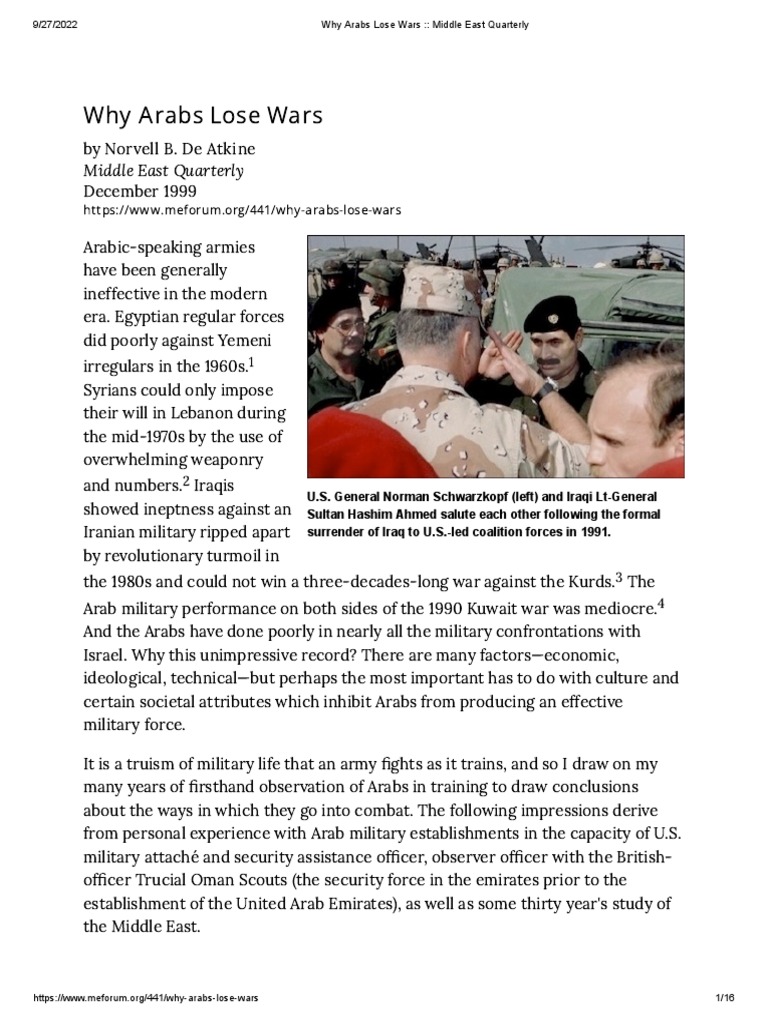 Cultural Factors in Arab Military Failures | PDF | Non Commissioned ...