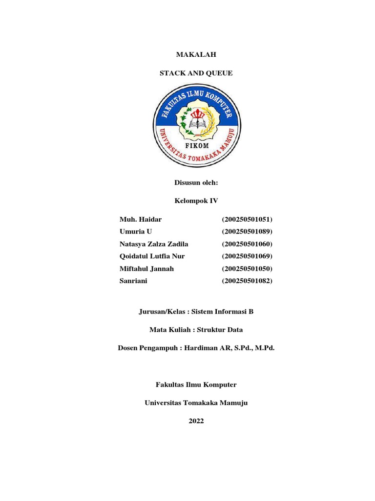Makalah Kelompok 4 Stack Dan Queue FIKOM | PDF