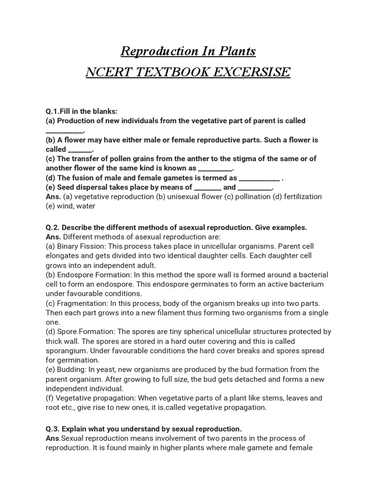Reproduction in Plants | PDF | Flowers | Sexual Reproduction