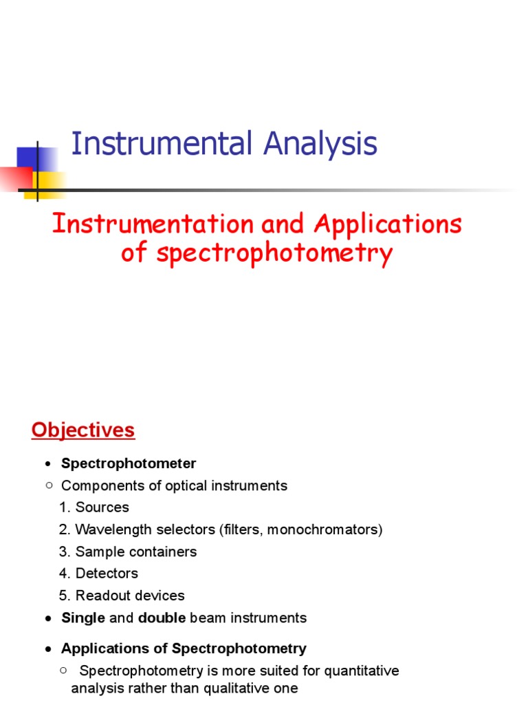 UV Vis Instrumentation | PDF | Spectrophotometry | Ultraviolet–Visible ...