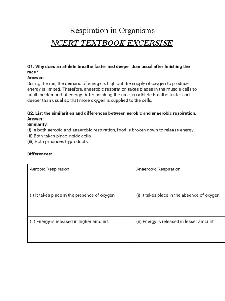 Respiration in Organisms | PDF | Respiratory System | Breathing