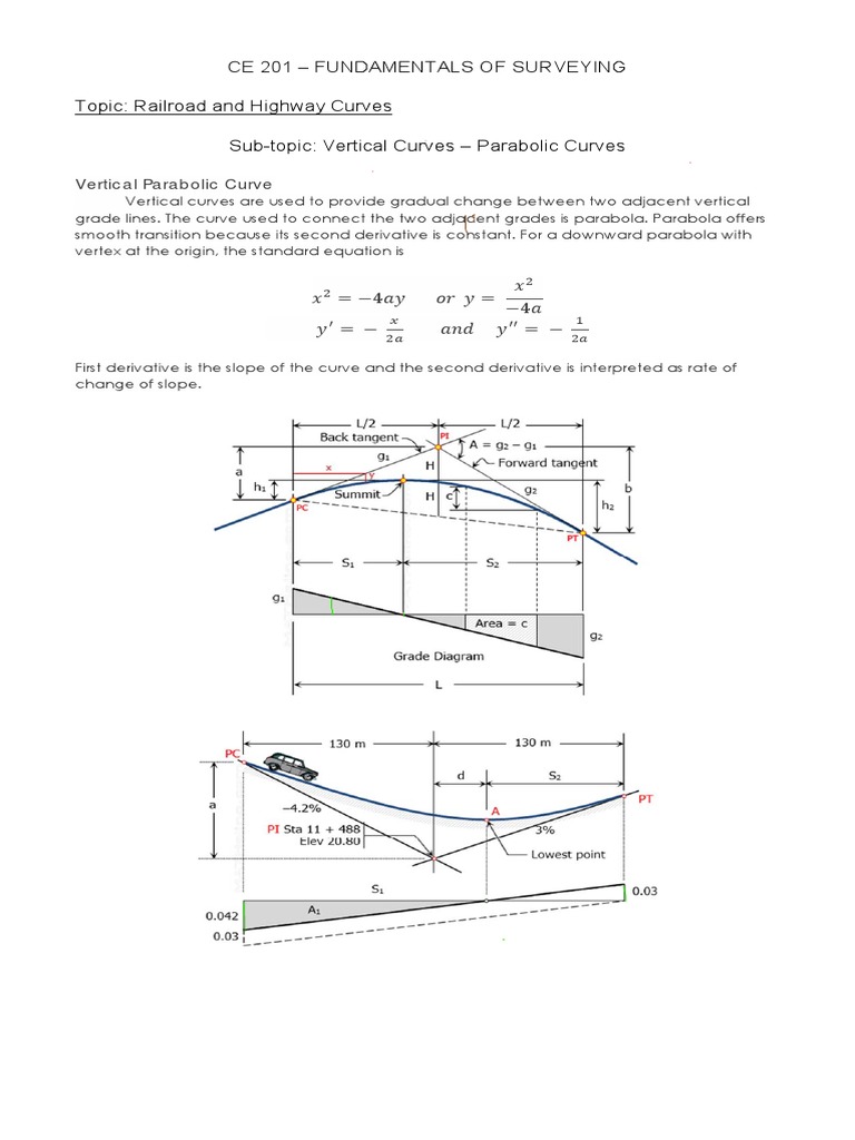 CE 201 Vertical Curves B 2 | PDF | Tangent | Slope