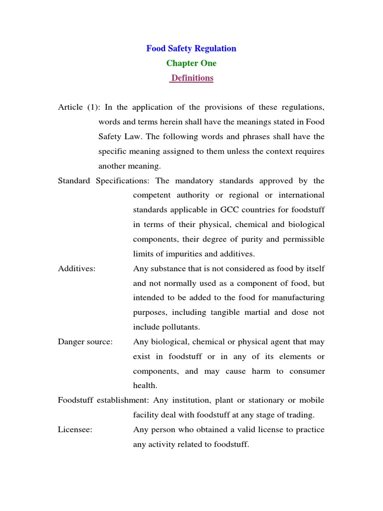 Food Safety Regulation | PDF | Foods | Food Safety
