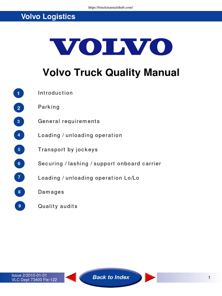 Volvo Truck Quality Manual Overview | PDF | Truck | Vehicle Parts