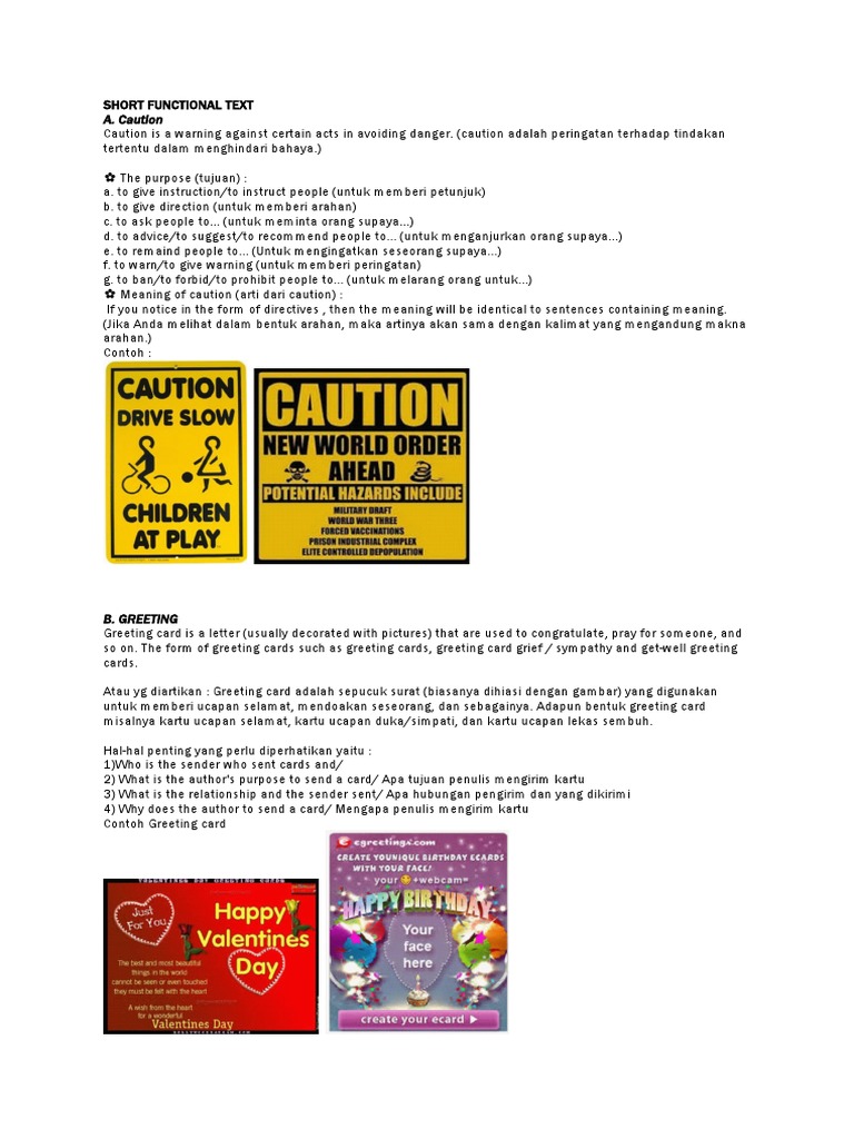 Short Functional Text | PDF