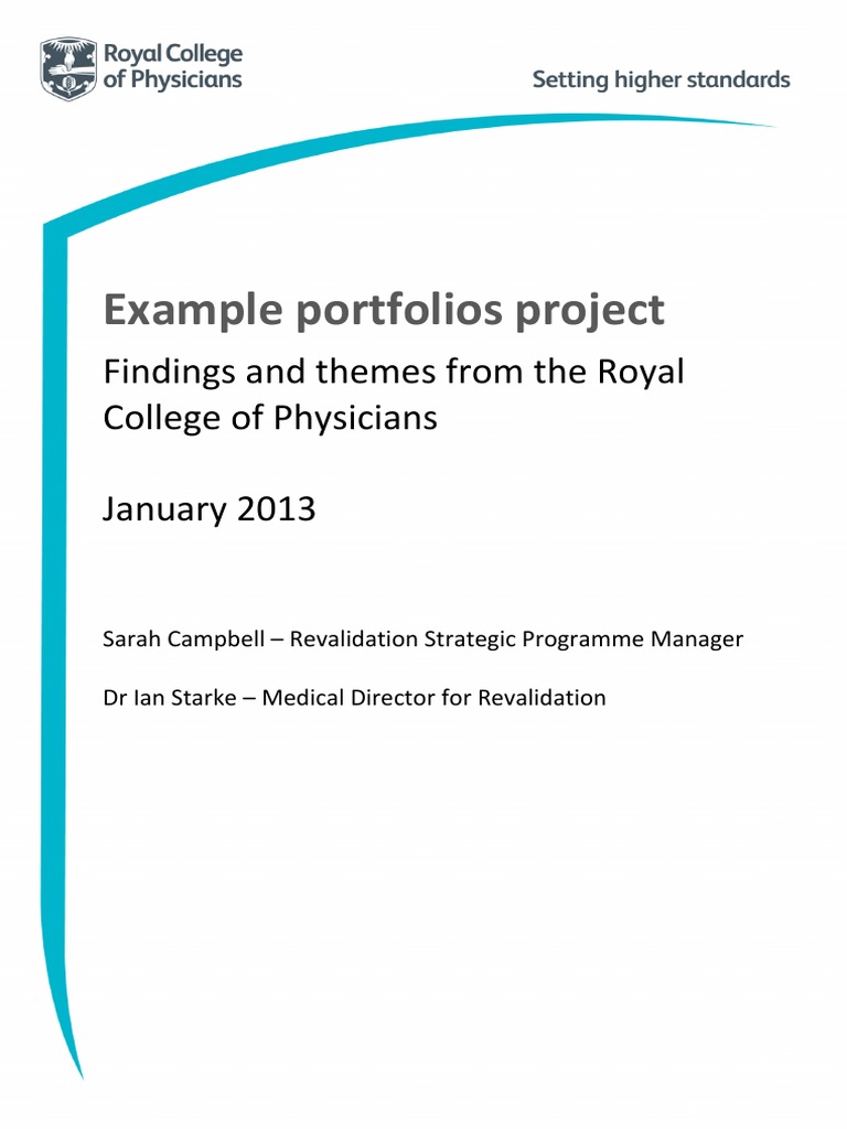 Example Portfolios - RCP Report Final 0 0 | PDF | Medicine | Real ...