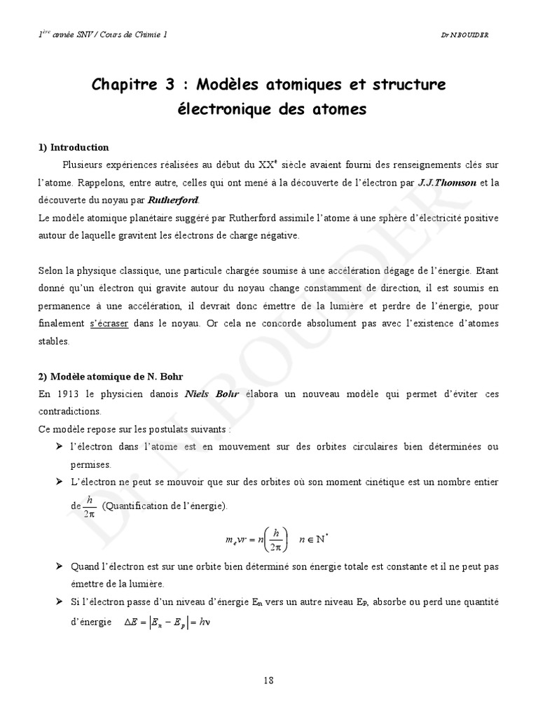 Modèles atomiques et orbitales atomiques | PDF | Orbitale atomique | Atomes