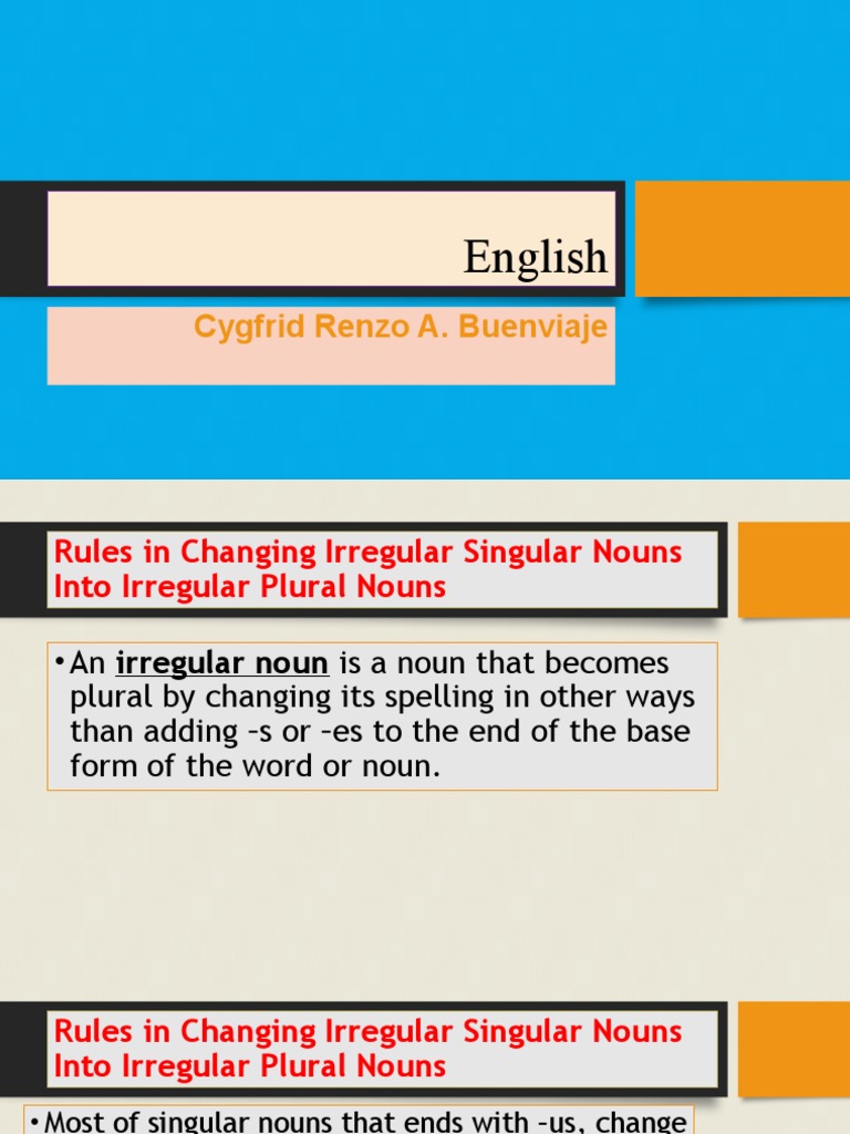 Irregular Noun Pluralization Rules | PDF | Grammatical Number | Plural