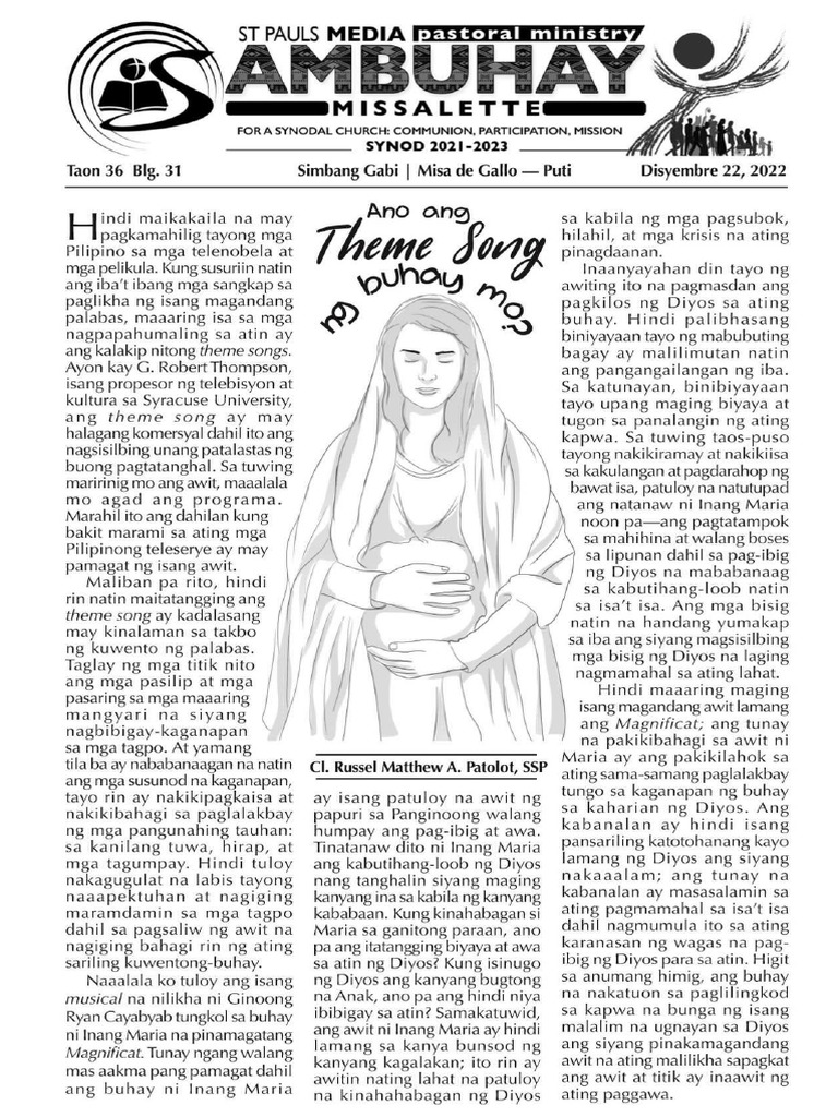Sambuhay Misalette Dec 19, 2022 | PDF