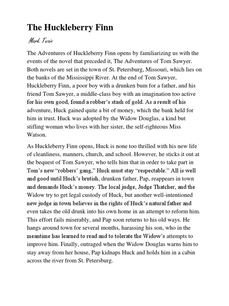 The Huckleberry Finn 1 | PDF
