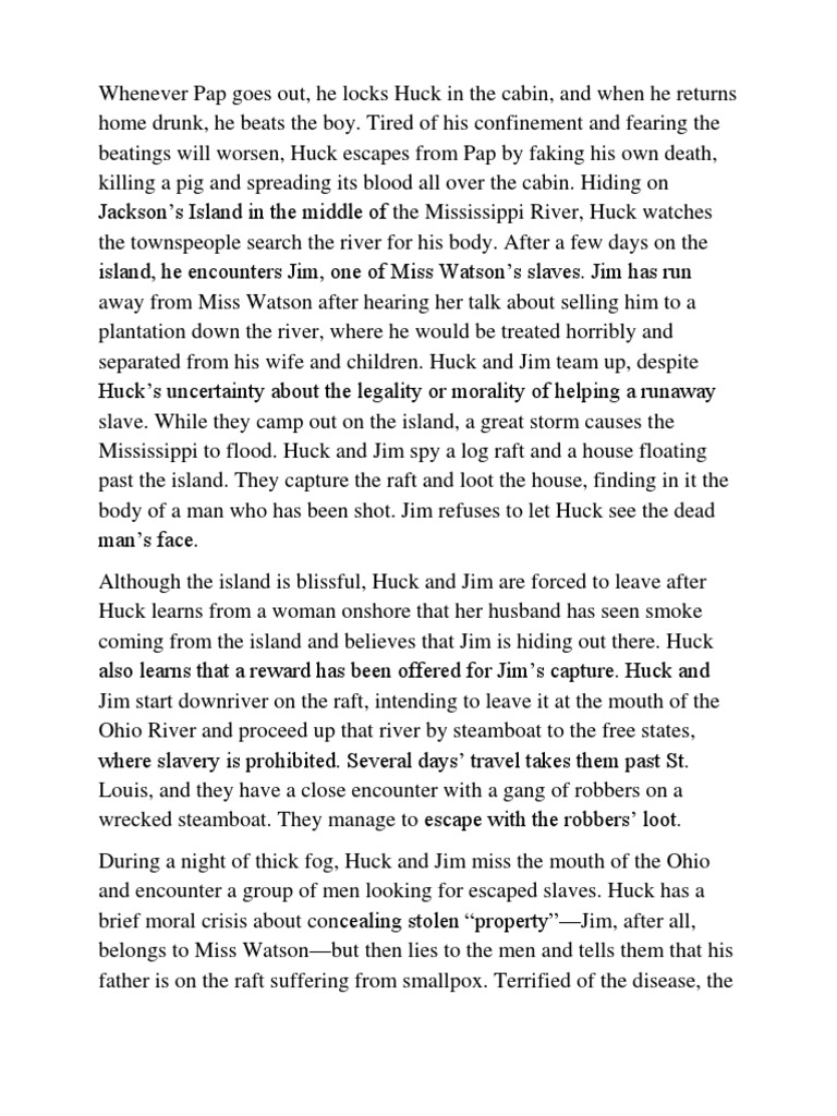 Huck and Jim's Journey to Freedom: Escaping Down the Mississippi on a ...