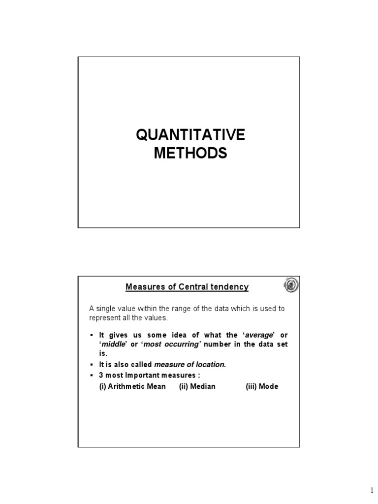 M2 PPT 1 | PDF | Mean | Mode (Statistics)