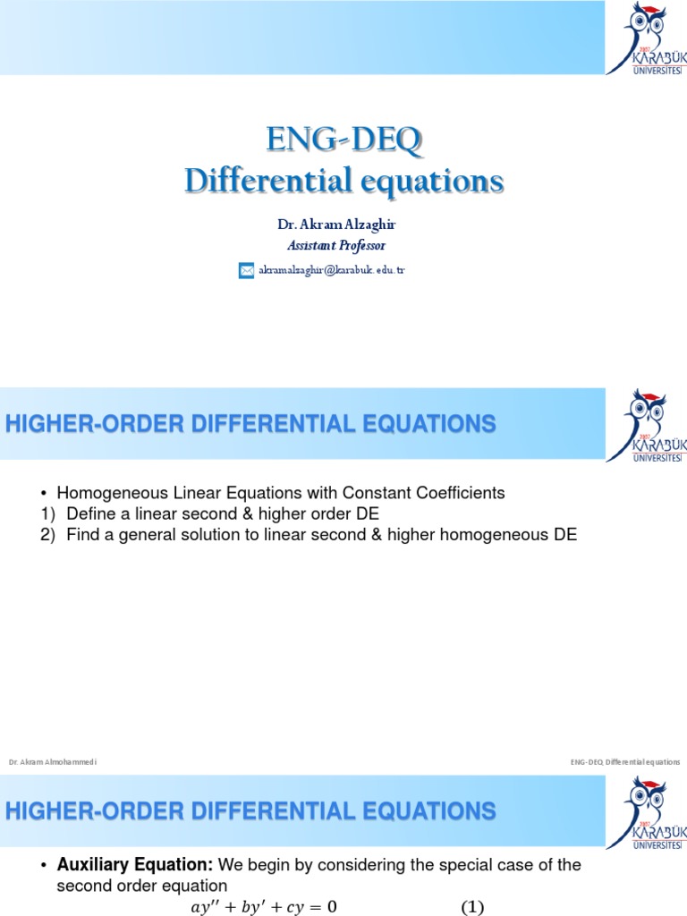 Differential Equation Pdf Equations Mathematical Objects