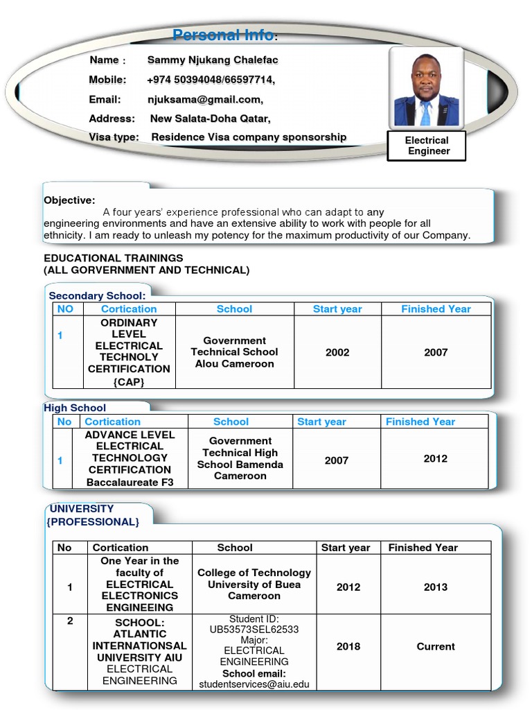 Electrical Engineering CV | PDF | Computing | Electricity