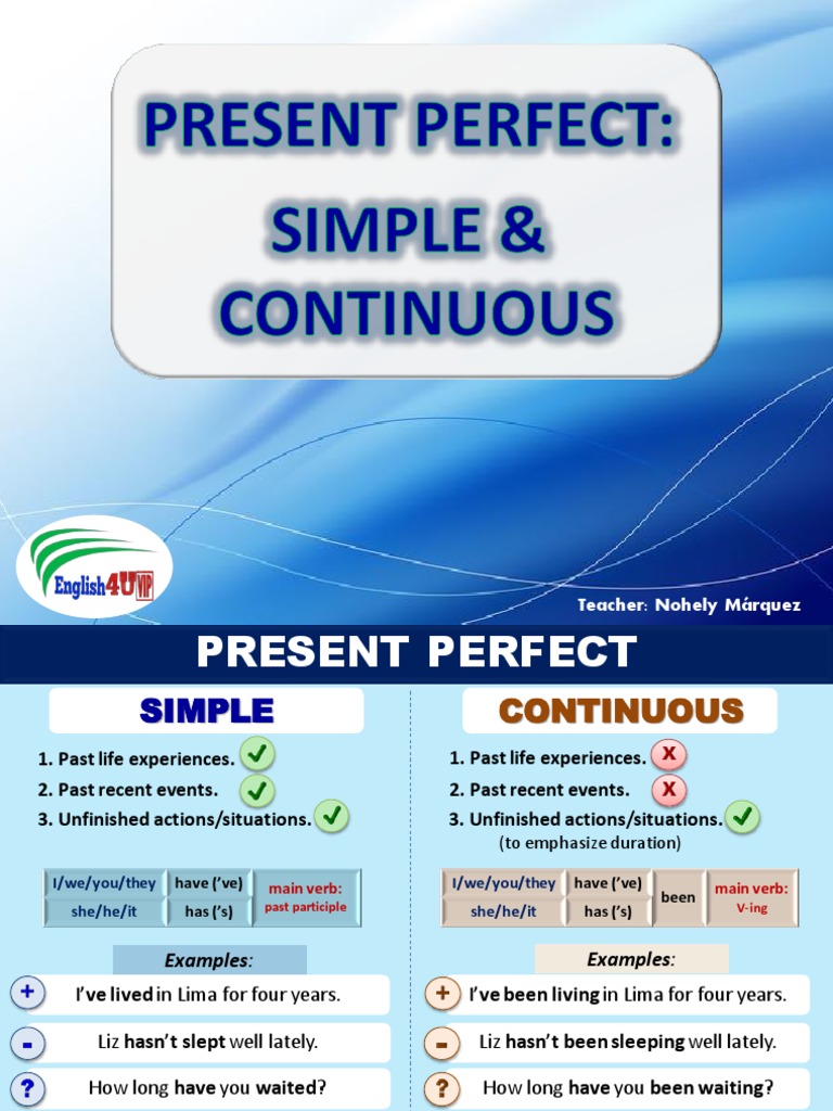 Present Perfect (Simple Vs Continuous) | PDF