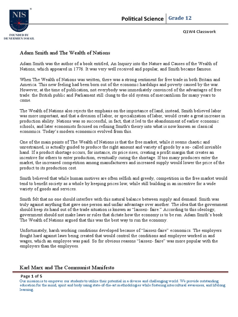 Political Science 12 Q1 W4 CW | PDF | Karl Marx | Communism