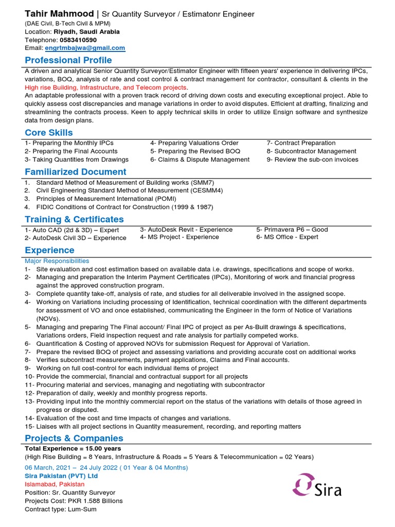 Tahir Mahmood CV 2022 | PDF | Business