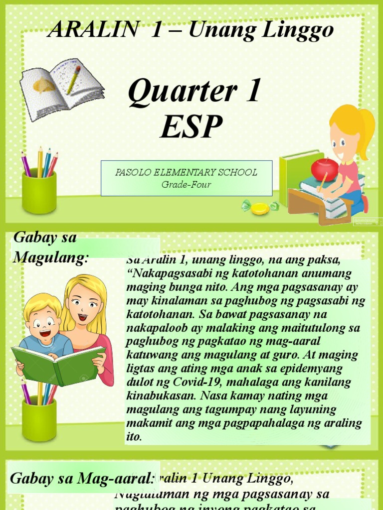 Quarter 1 ESP ARALIN 1 - E. .HONRADEZ | PDF