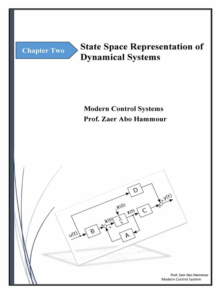 Ch2 State Space Representation Of Dynamical Systems V10 2021 Pdf