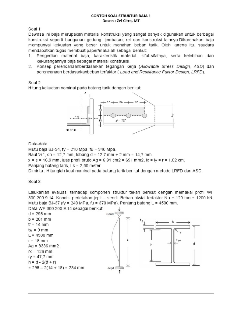 Contoh Soal Struktur Baja 1 | PDF