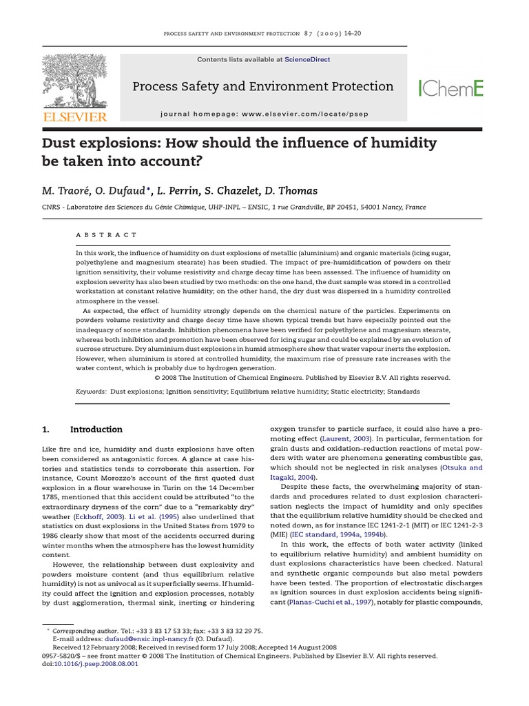 Traoré Et Al. - 2009 - Dust Explosions How Should The Influence of ...