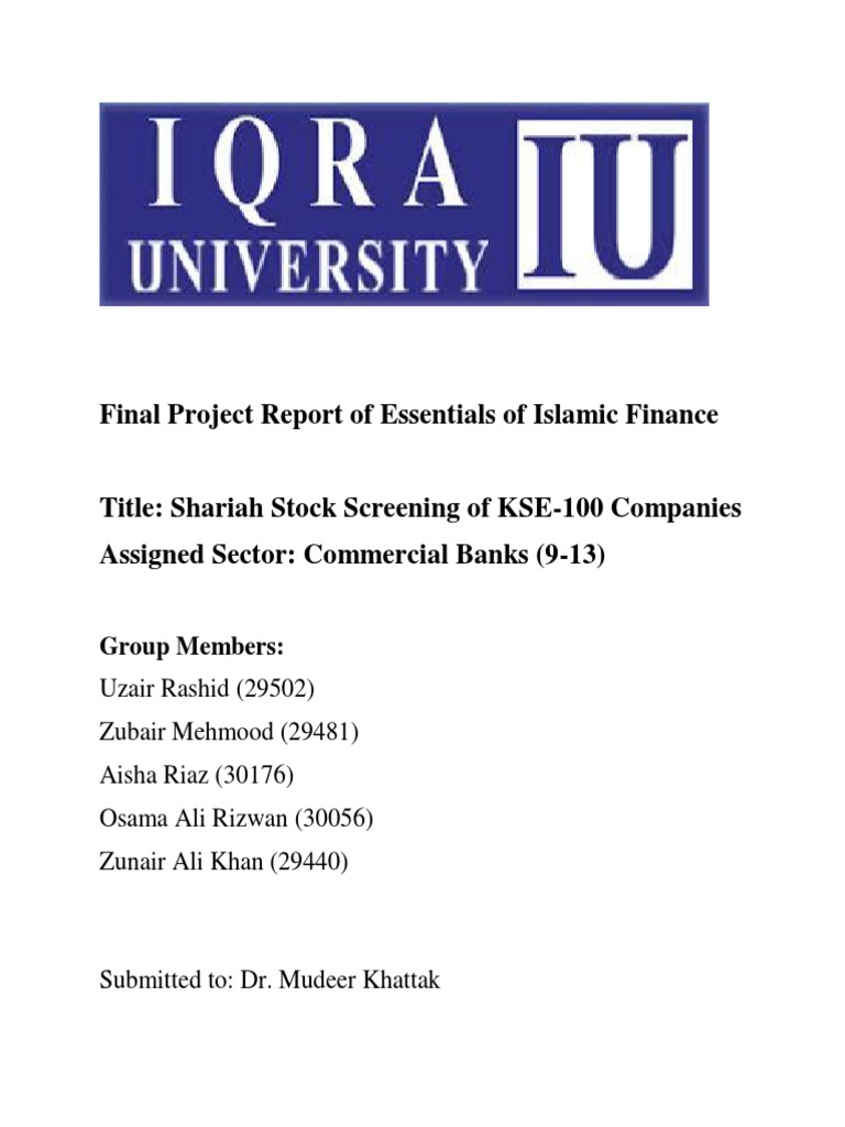 Shariah Stock Screening Final Report | PDF | Banks | Islamic Banking And Finance