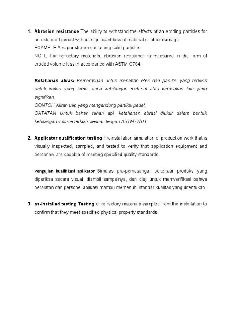 Abrasion Resistance The Ability To Withstand The Effects of An Eroding ...