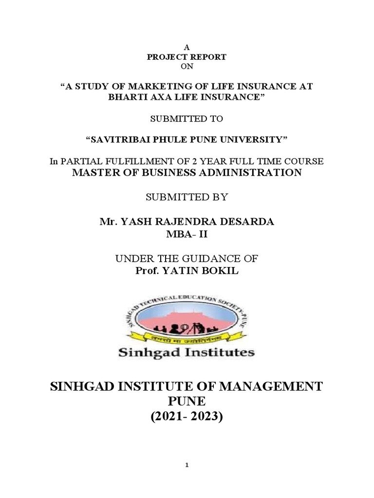 YASH Sip Project Edited | PDF | Insurance | Life Insurance