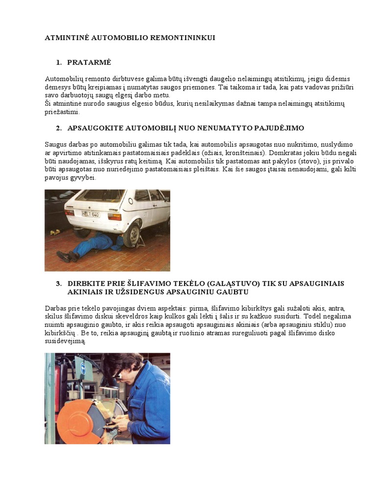 Atmintine Automobilio Remontininkui | PDF