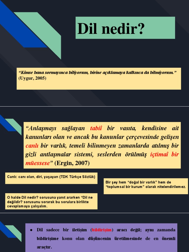 Dil, Dilin İşlevleri, Dil Biliminin Konusu Olarak Dil, Dil Bilgisinin ...