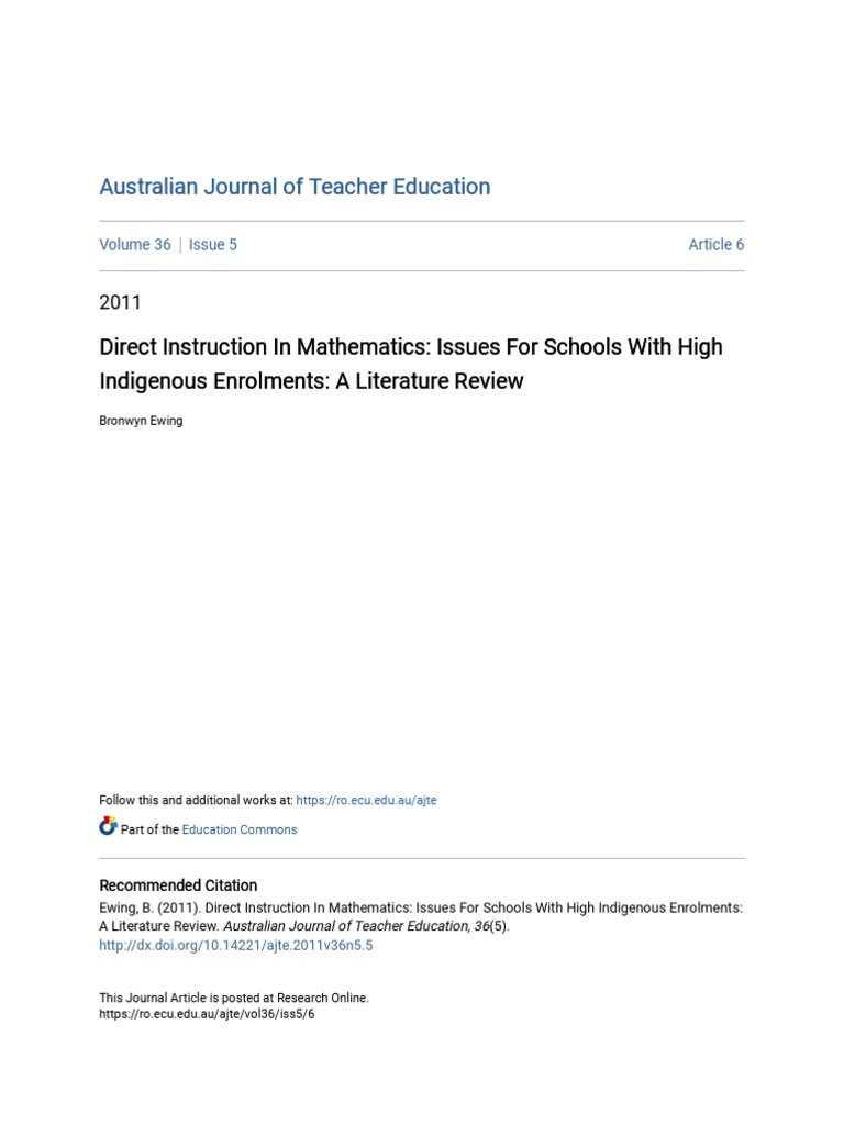 Direct Instruction in Mathematics | PDF | Teaching Method | Teachers