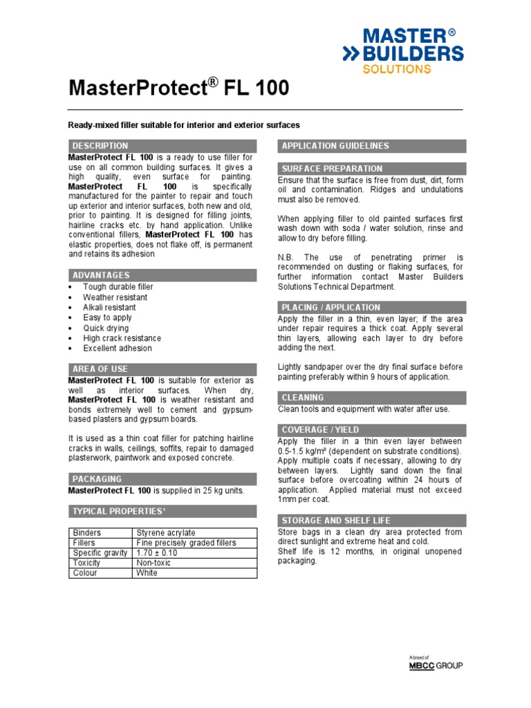 MasterProtect® FL 100 | PDF | Materials | Industrial Processes MasterProtect® FL 100 | PDF | Materials | Industrial Processes