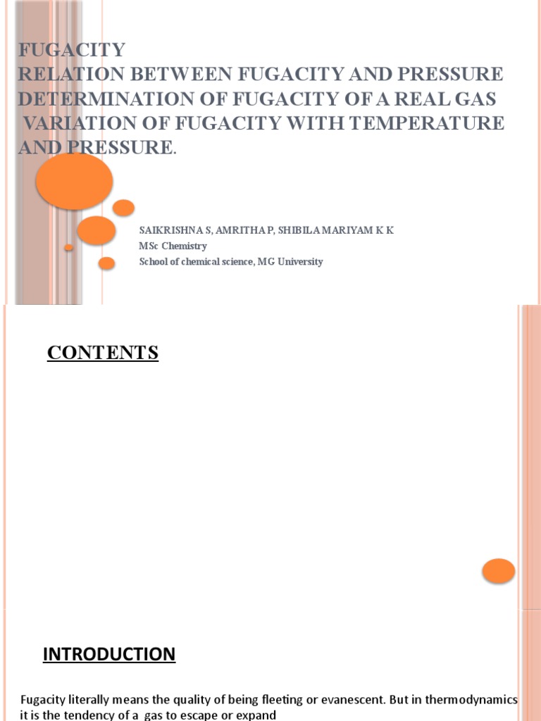 Fugacity | PDF | Gases | Temperature