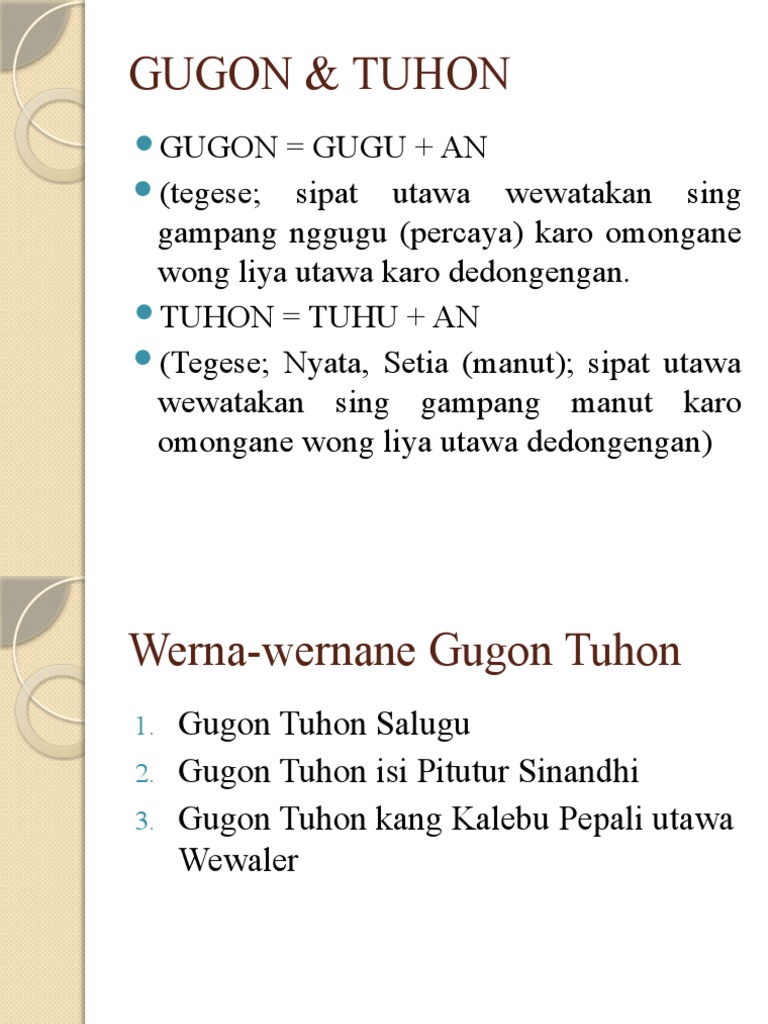 Gugon Tuhon Wewaler | PDF