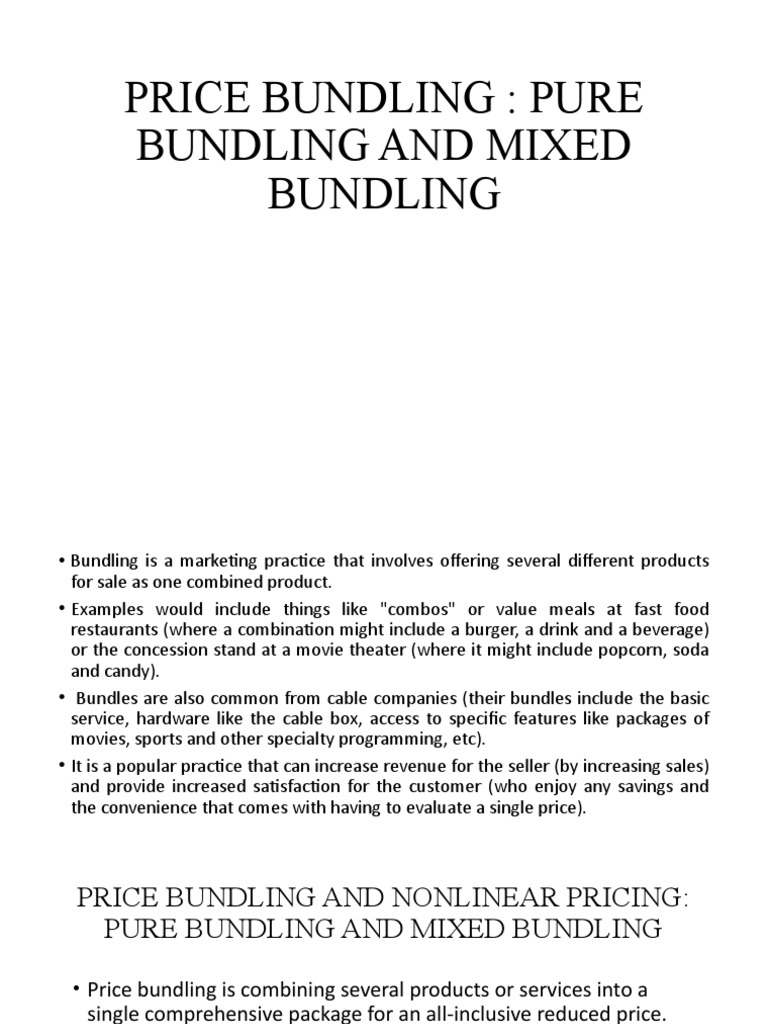 Price Bundling | PDF | Pricing | Market (Economics)